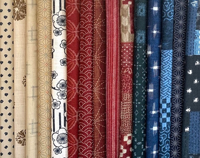 BORO Inspiration Fabric Pack - Traditional Japanese Designs - 15 Pieces ...