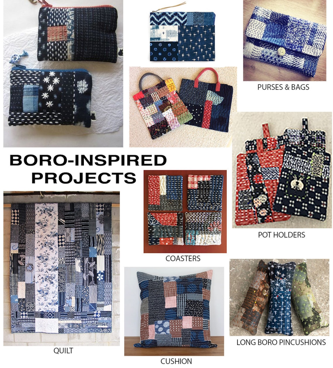 20 Pieces Indigo Cotton Boro Fabric Packs - Etsy