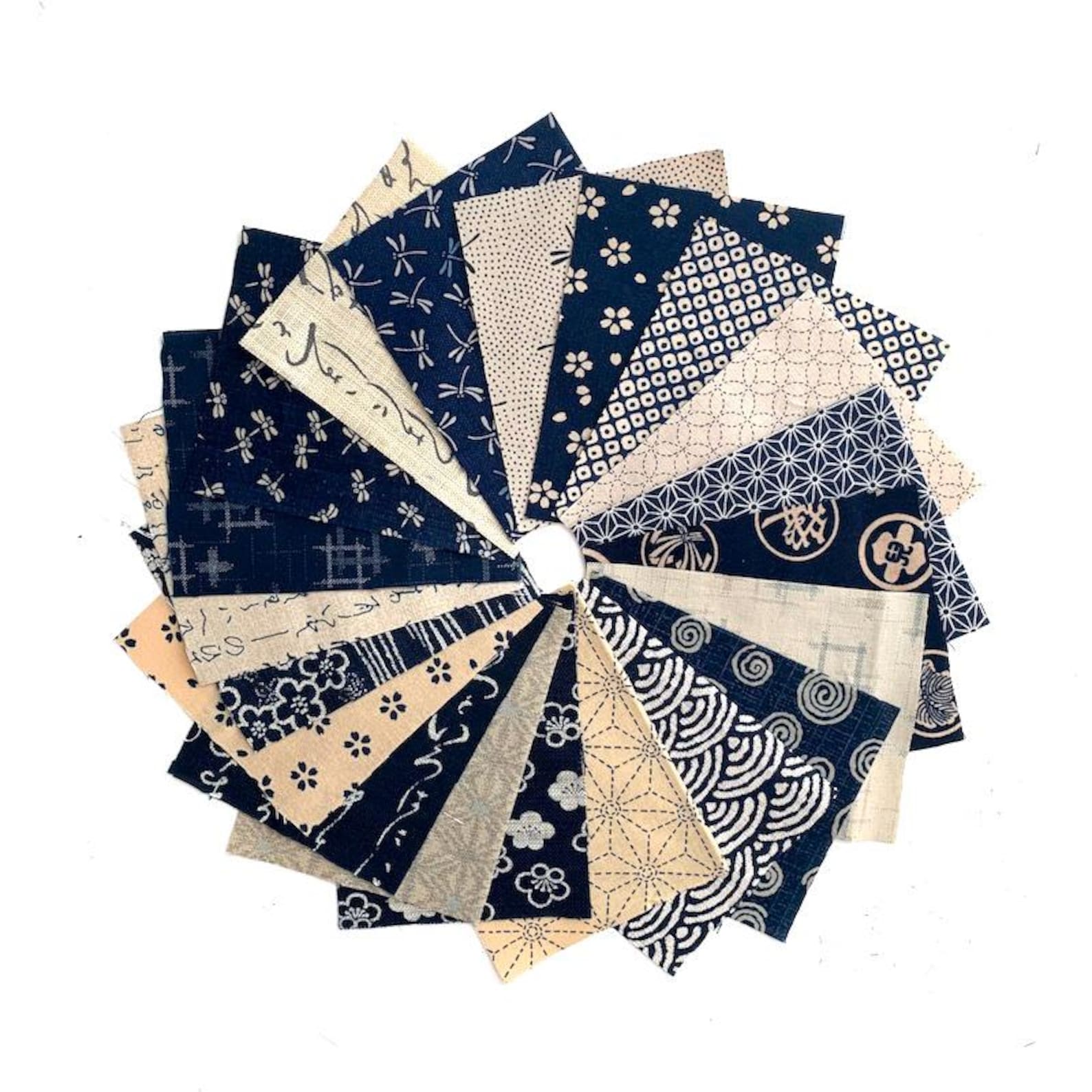 20 Japanese Boro Fabric - Variety Indigo/cream Cotton Pieces - Slow ...