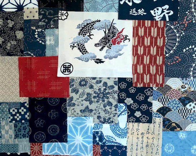 23 Traditional Japanese Designs - Boro Fabric Collection #180- Dragon ...