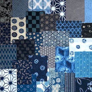 20-30-50 Pieces Indigo Cotton Boro Fabric Packs - Etsy