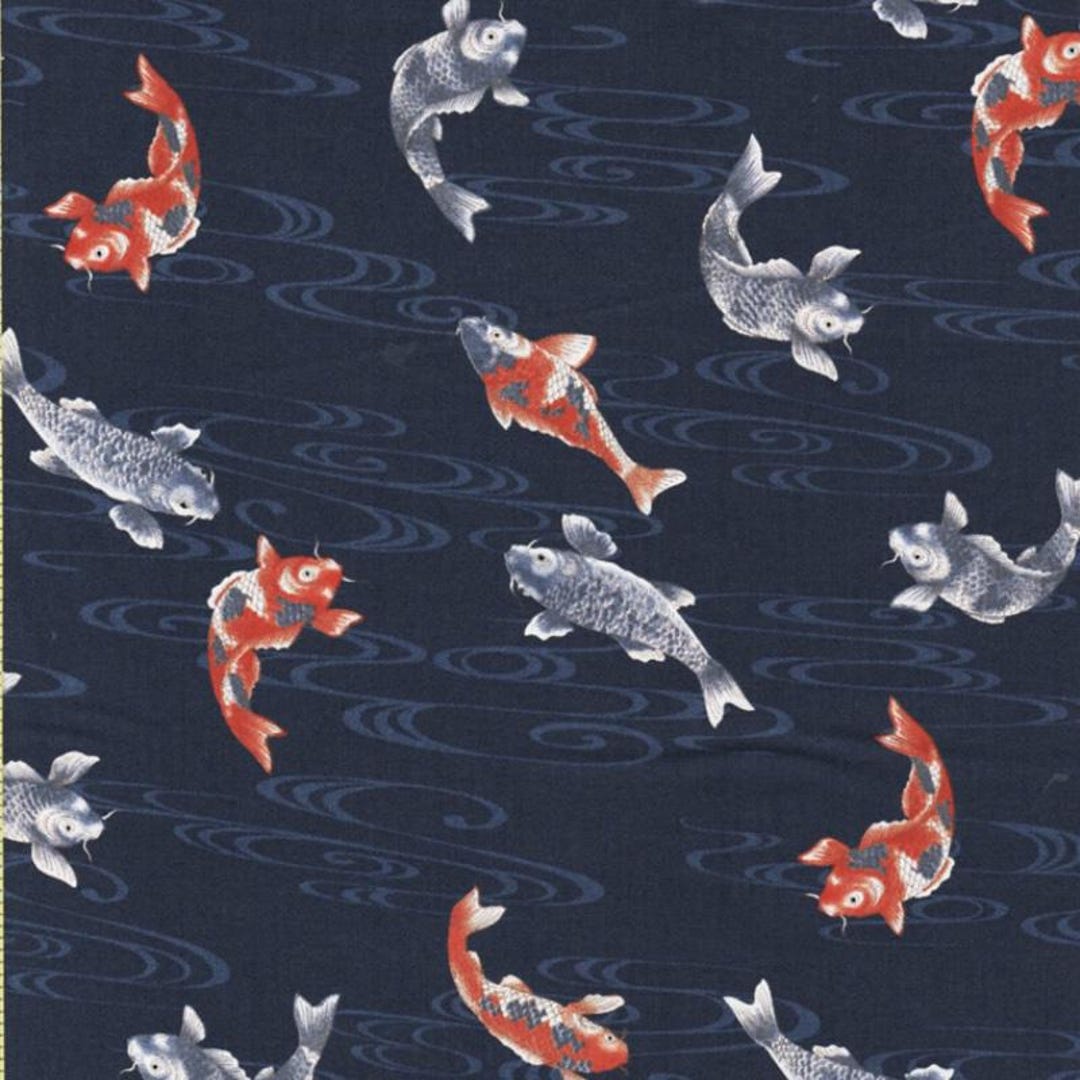 KOI FISH - Japanese Traditional Fabric - Etsy