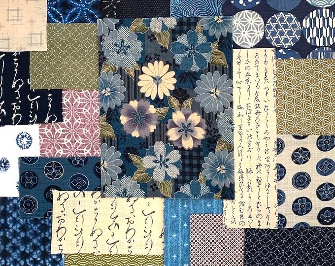 Boro Fabric Asian Japanese Collection 346 22 Pieces FISH - Etsy