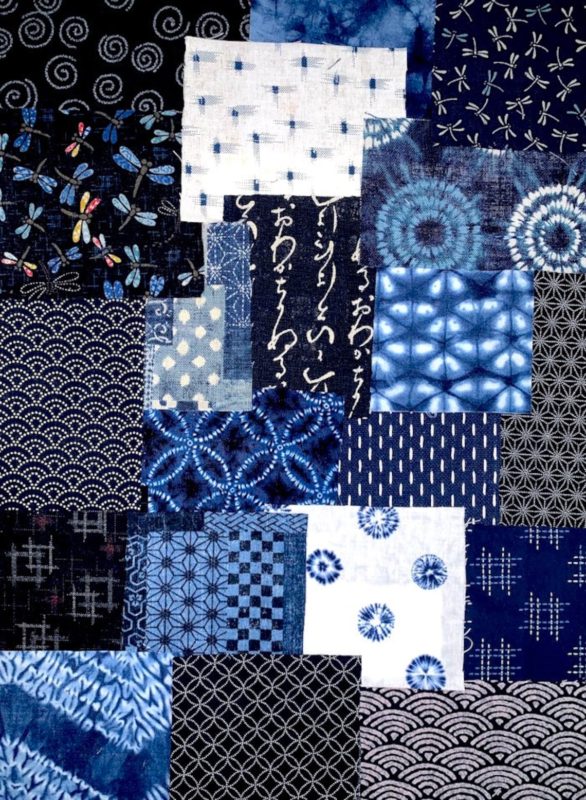 Japanese Boro Fabric Scraps 20 Variety Indigo Cotton Pieces - Etsy