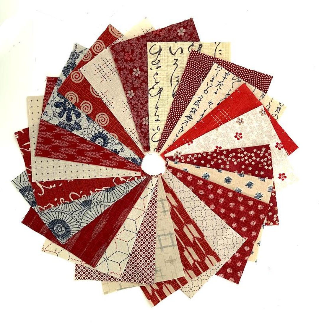 22 Red & off White Patchwork Japanese Fabrics Bundle Traditional ...