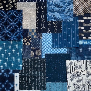 20-30-50 Pieces Indigo Cotton Boro Fabric Packs - Etsy