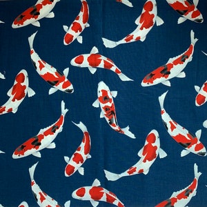 Koi Fish: Asian Japanese Fabric by the 1/2 Yard - Etsy