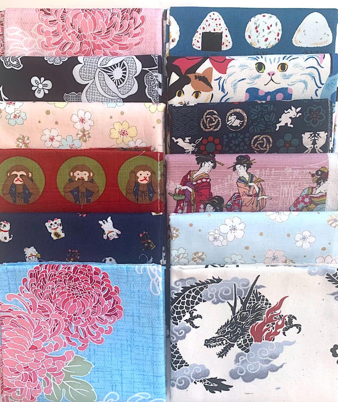 SPECIAL! 12 Fat Quarter Asian Japanese Fabric Bundle - Etsy