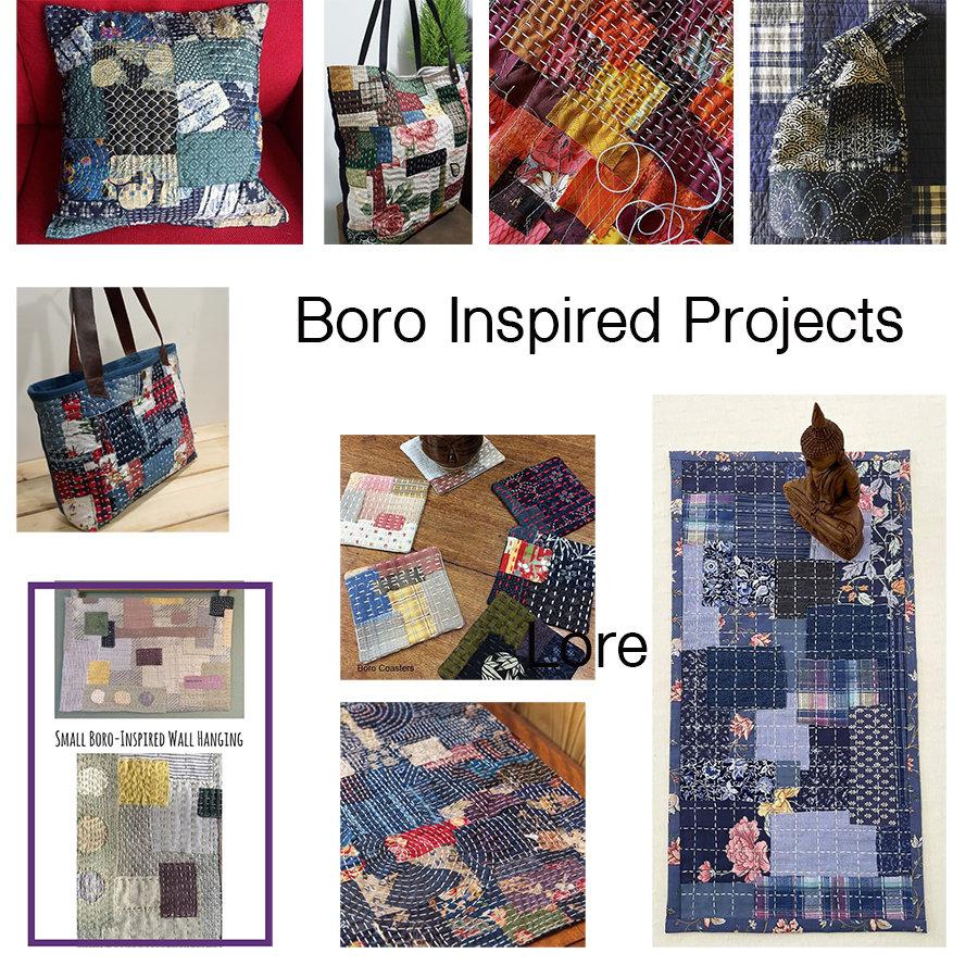 Slow Stitching Sashiko Boro Mending & Patchwork Kit #355D: 8 Piece ...