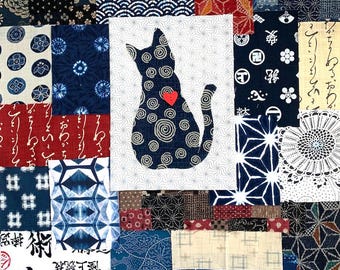 Boro Fabric Asian Japanese Collection 346 22 Pieces FISH - Etsy