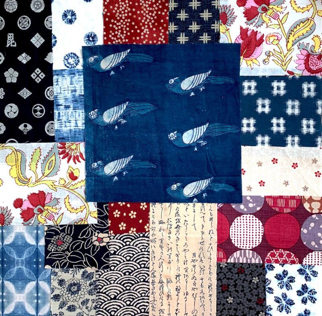 BIRDS Boro Inspired Japanese Fabric Collection 322 19 Pieces - Etsy
