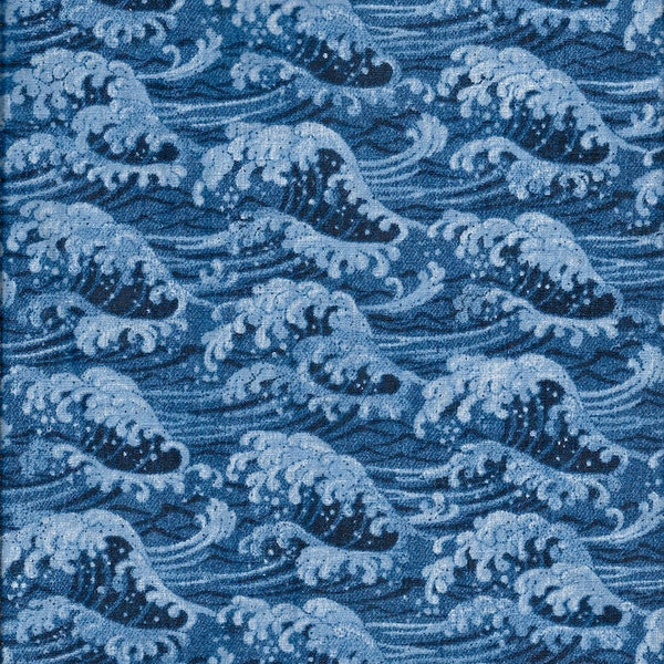 Japanese Wave Fabric - Etsy