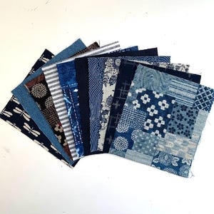 Slow Stitching Sashiko Boro Mending & Patchwork Kit: 10 Piece Fabric ...