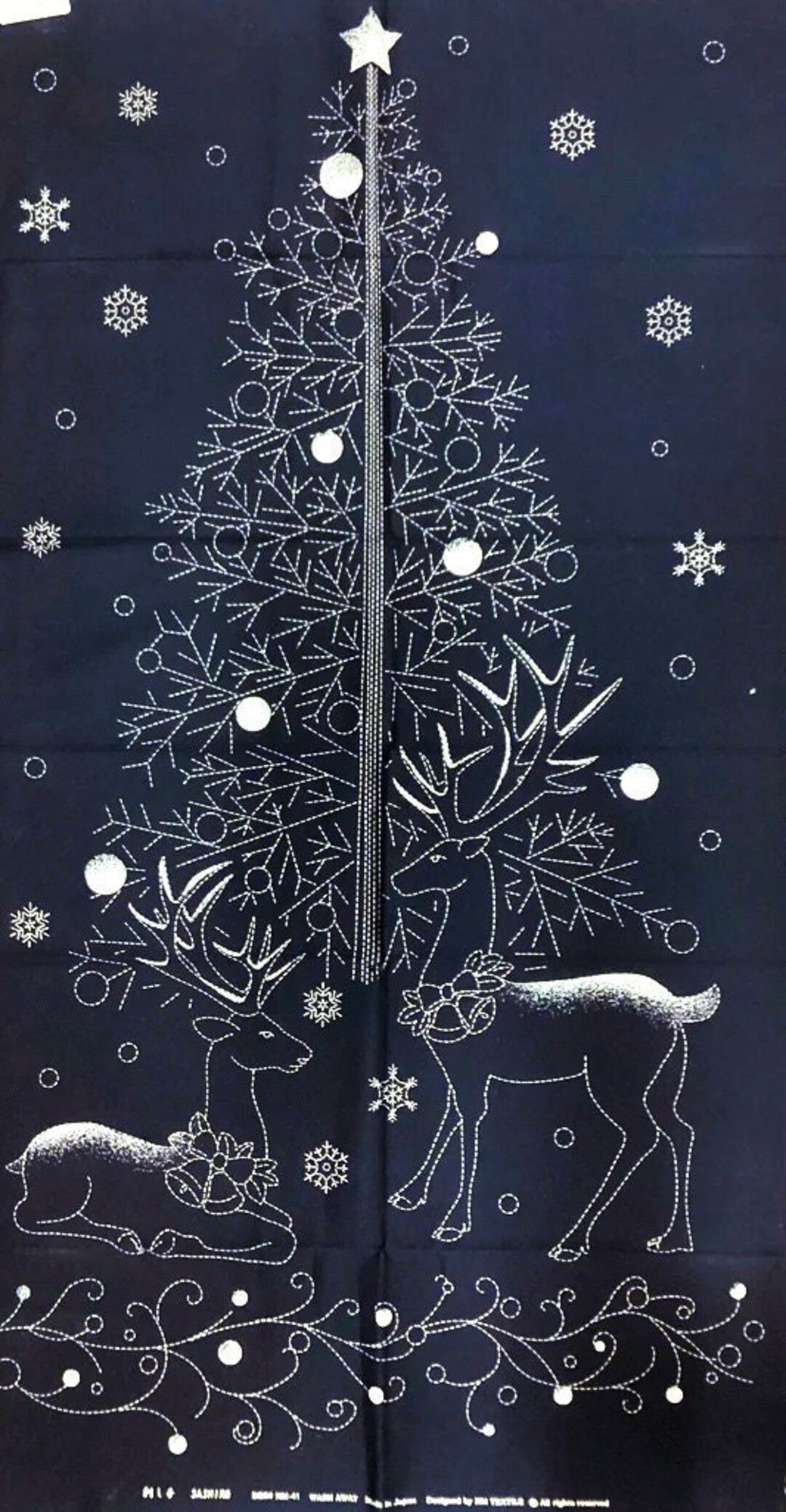 Woodland Christmas With Silver Accents Sashiko Panel in - Etsy