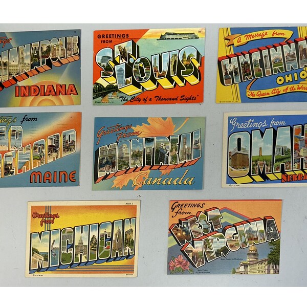 Big Letter Postcards - Etsy