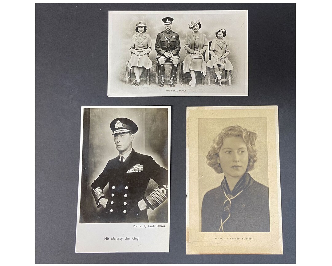3 WWII Postcards British Royal Family RPPC July 1944 US Army Postal ...