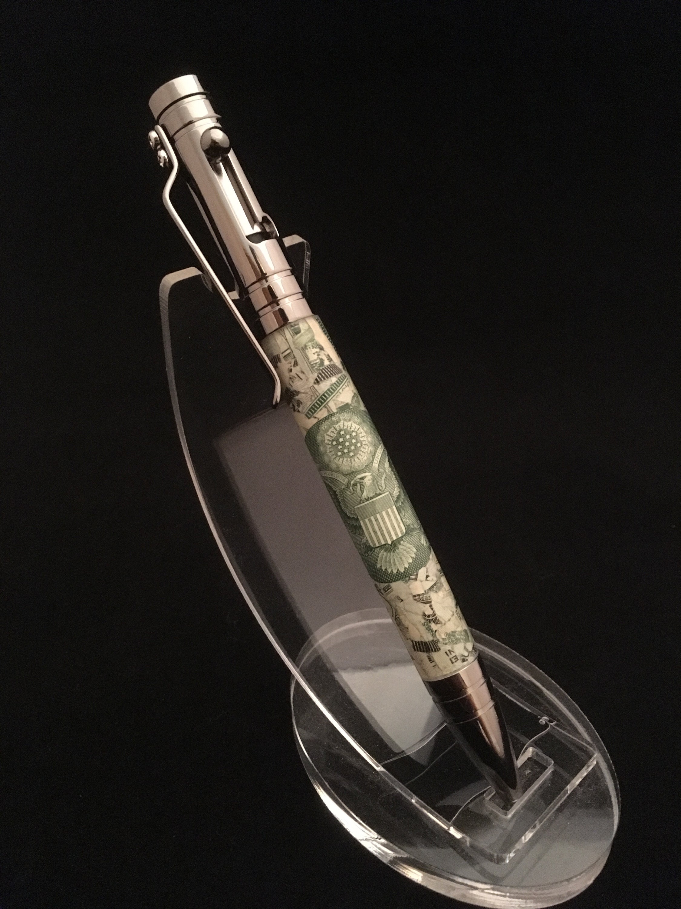 Handmade Shredded Money Pen with Eagle - Handmade Pen - Patriot Pen