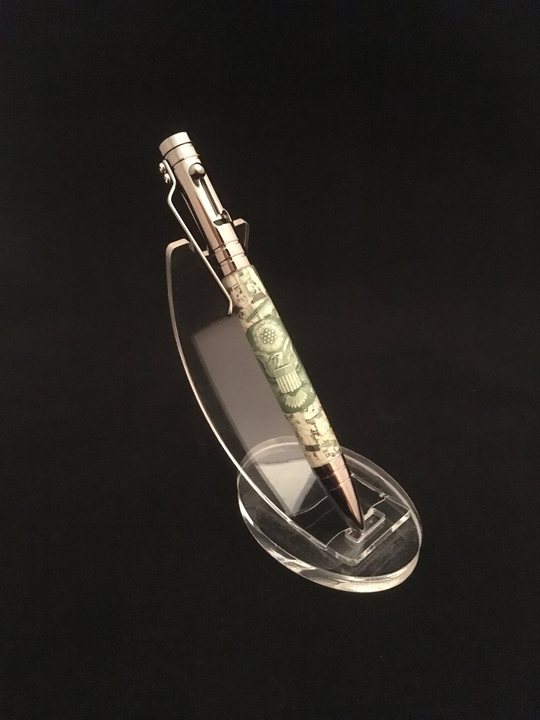 Handmade Shredded Money Pen with Eagle - Handmade Pen - Patriot Pen