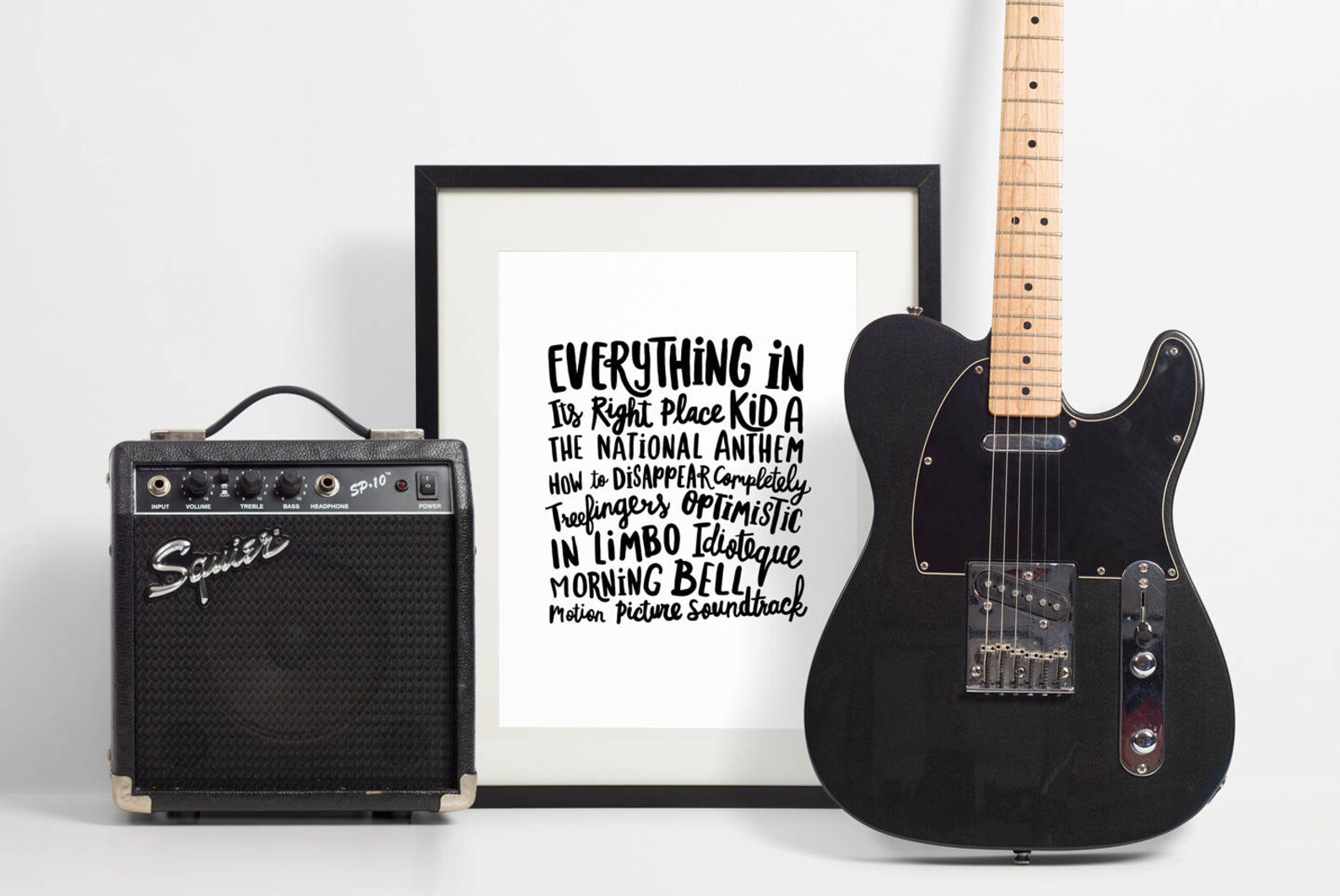 Radiohead Kid A Poster, Radiohead Print, Lyrics Print, Kid A, Handmade ...