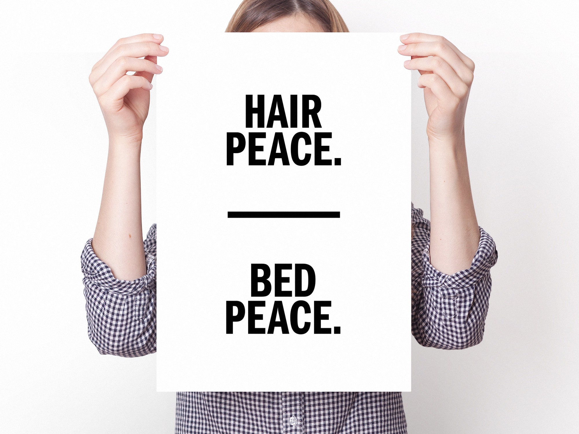 John Lennon Quote Hair Peace Bed Peace Poster Digital Print | Wall Art ...