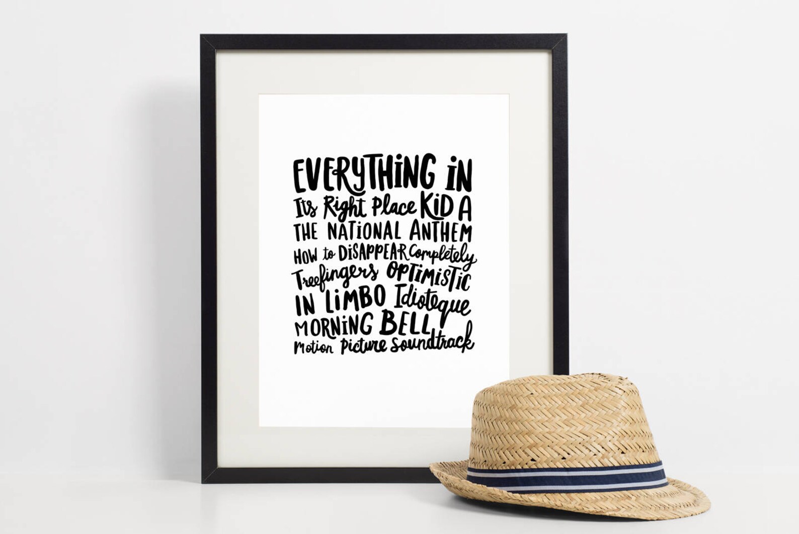 Radiohead Kid A Poster, Radiohead Print, Lyrics Print, Kid A, Handmade ...