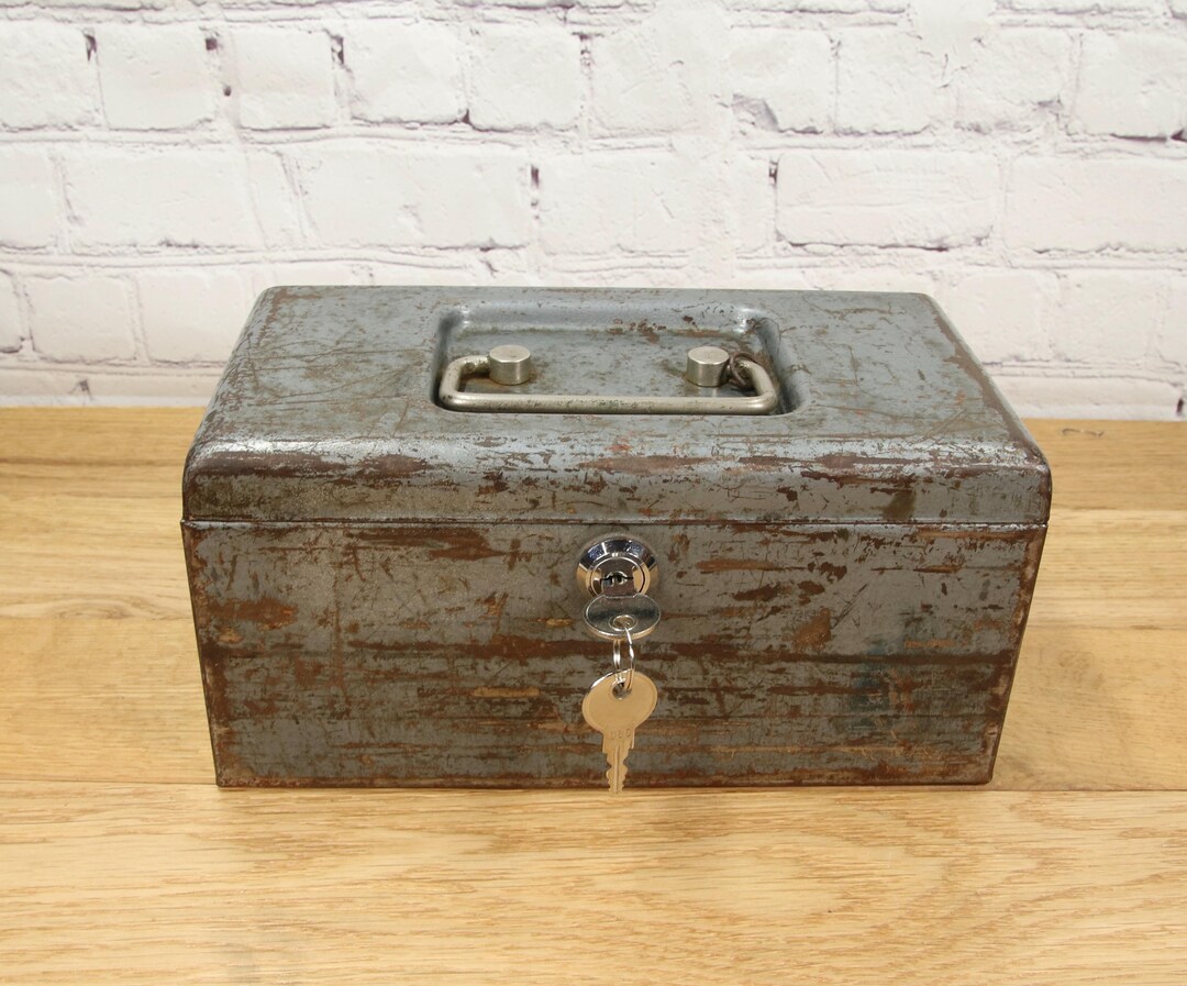 Amazing Vintage Metal Box With Keyed Lock That is Full of Character ...