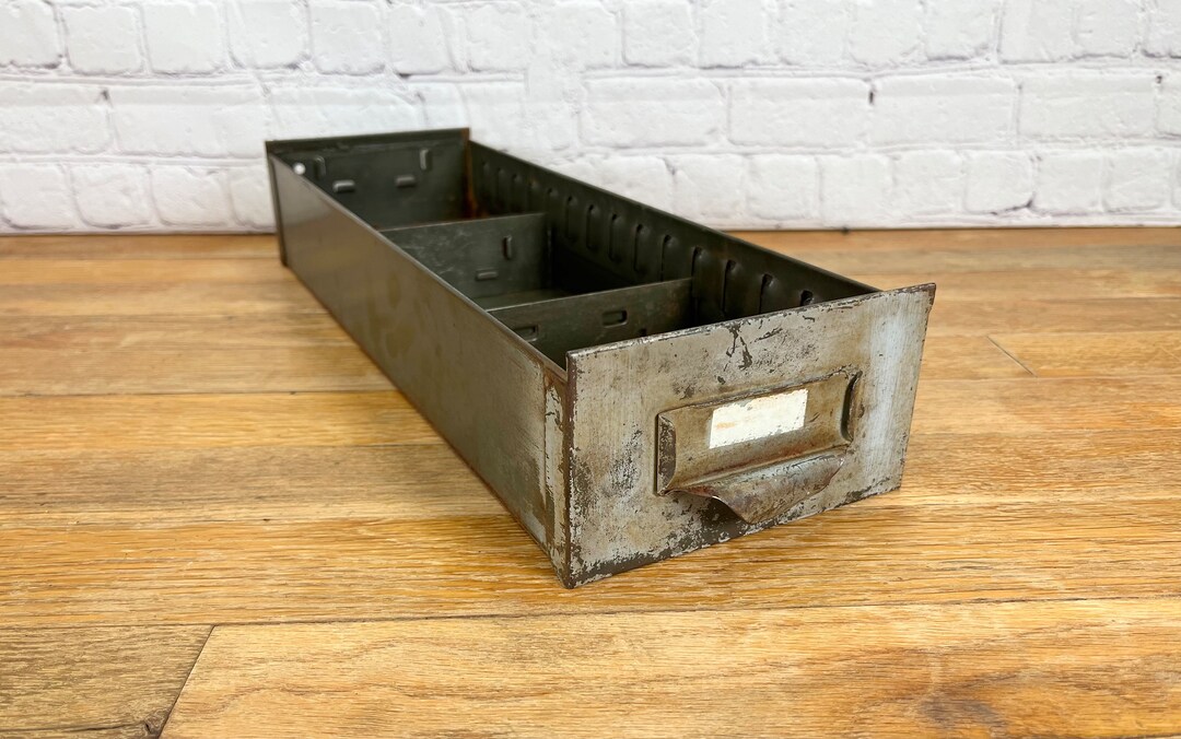 Old Metal Drawer, Vintage Steel Parts Drawer With Pull That Was Rescued ...