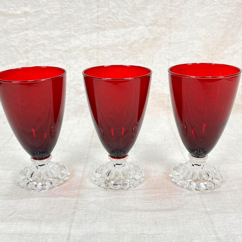 Anchor Hocking Red Goblet - Etsy