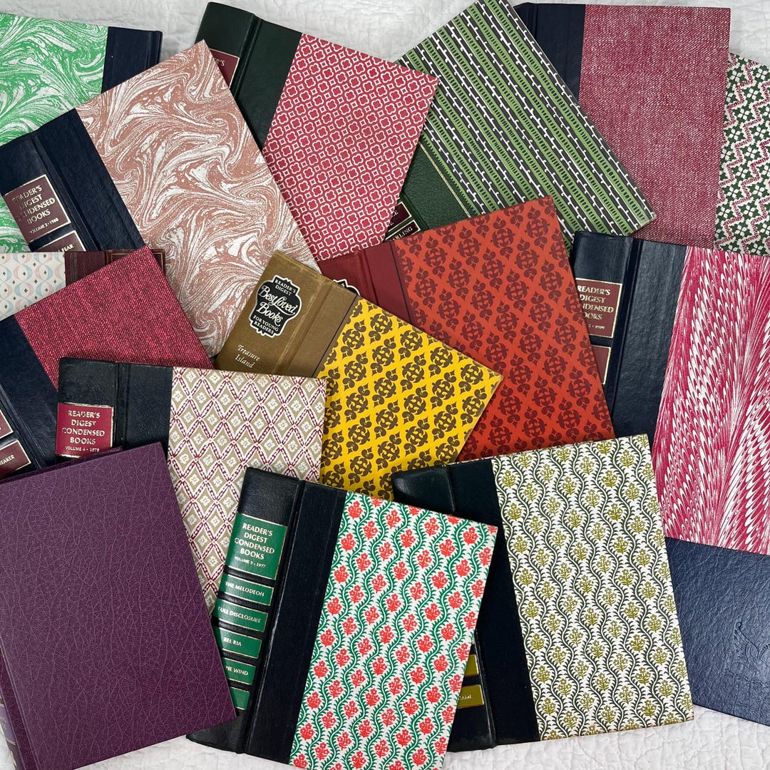 Vintage Decorative Book Covers, Front, Back & Spine Attached, Rescued ...