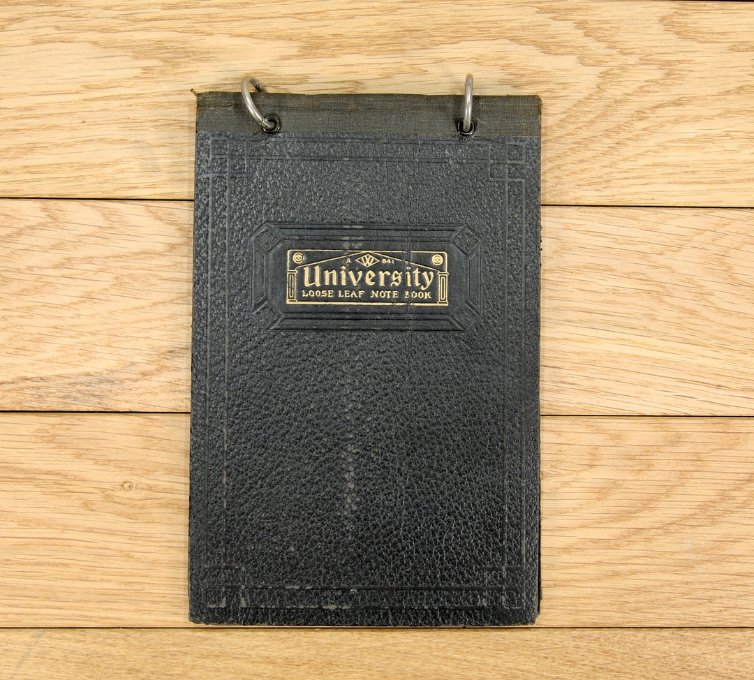 Vintage Note Book, University Loose Leaf Note Book. 1928-30 Two Ring ...