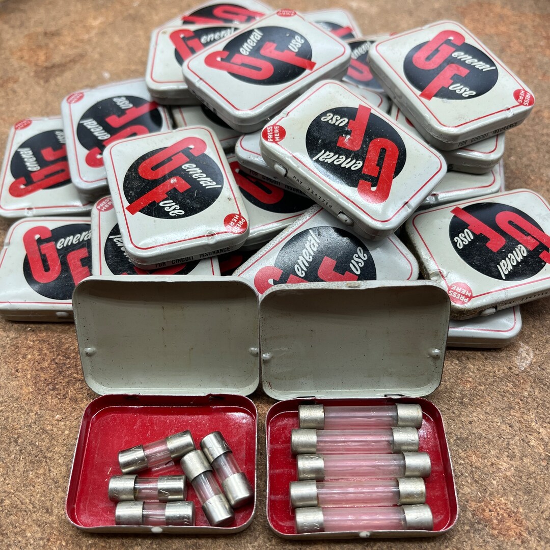 2 Vintage General Fuse Tins, Small Tins, Metal Tins, Fuses Included ...