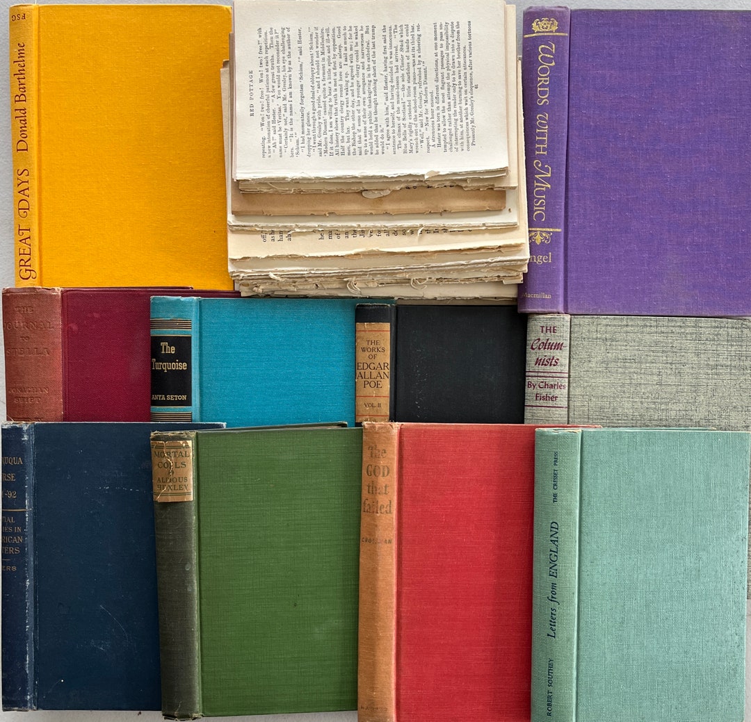 Vintage PLAIN Book Covers Set of Two and 1 LB Book Text Pages FROM 15 ...