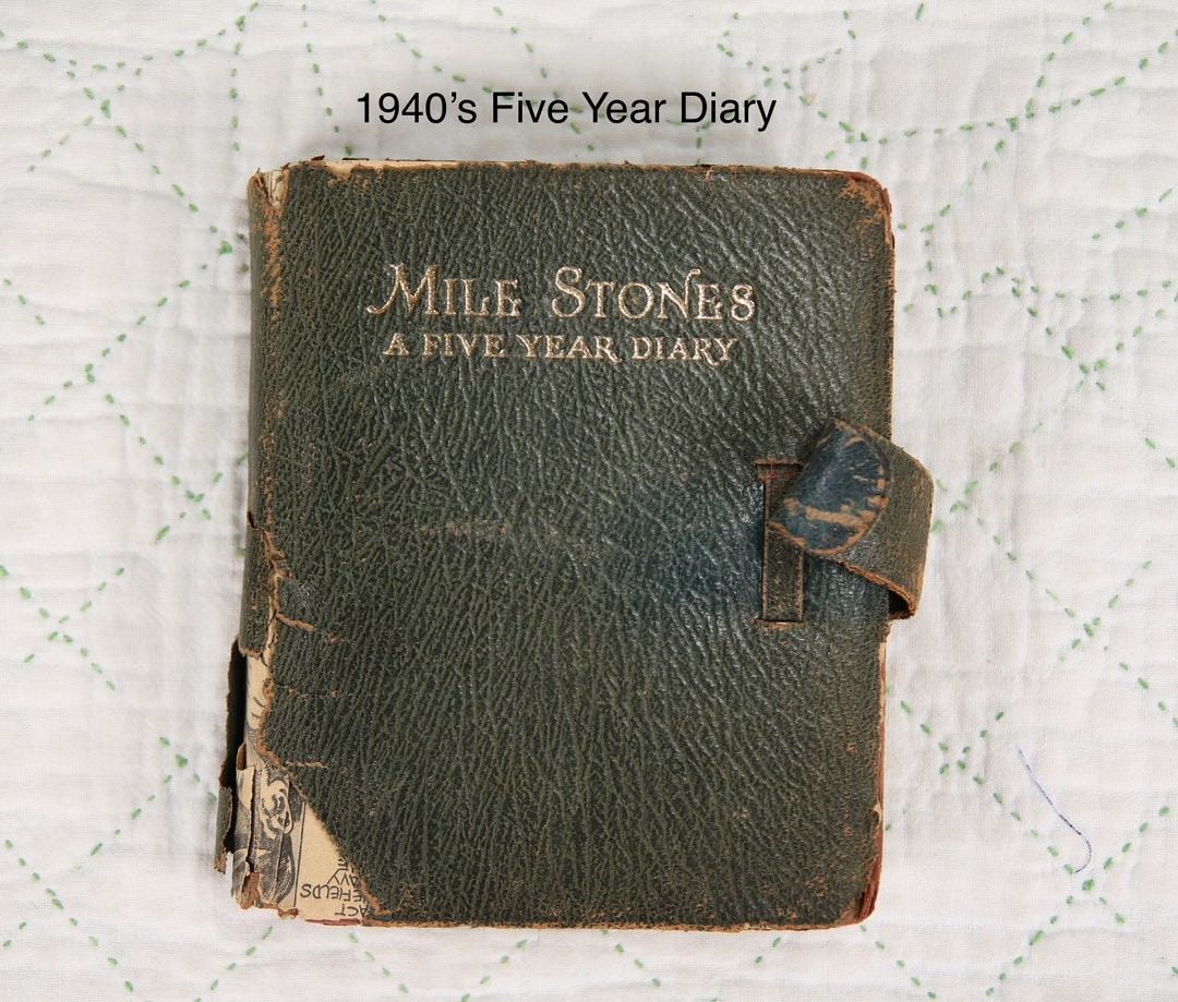 Vintage 1940's Diary, Mile Stones Five Year Diary 1945-49, Complete ...
