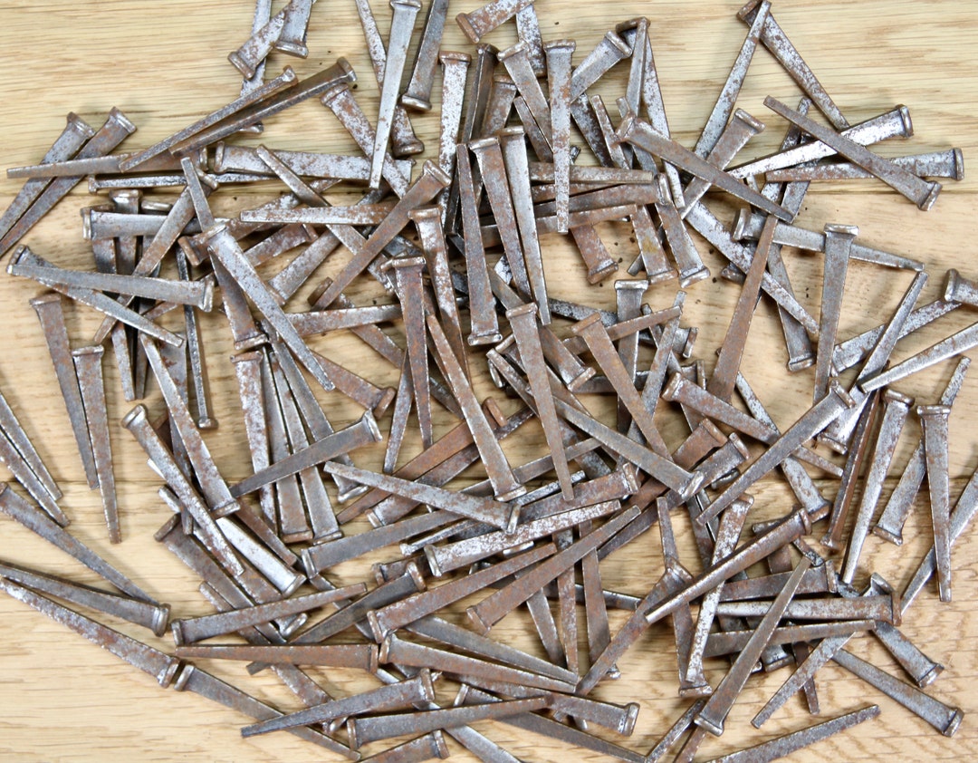 Vintage 2-1/2" Square Cut Steel Nails, Lot of 15, Rust Dying, Eco ...