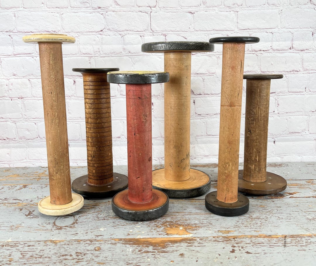 Vintage Wood Thread Spool | Choose One | Rustic Farmhouse Decor ...