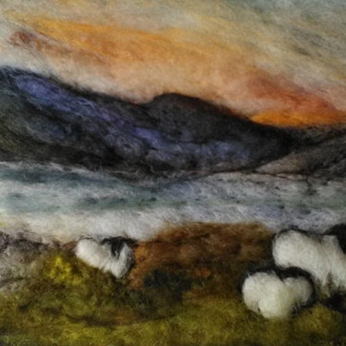 Needle Felting Kit Lochside Sunset. With Hand Dyed and - Etsy UK