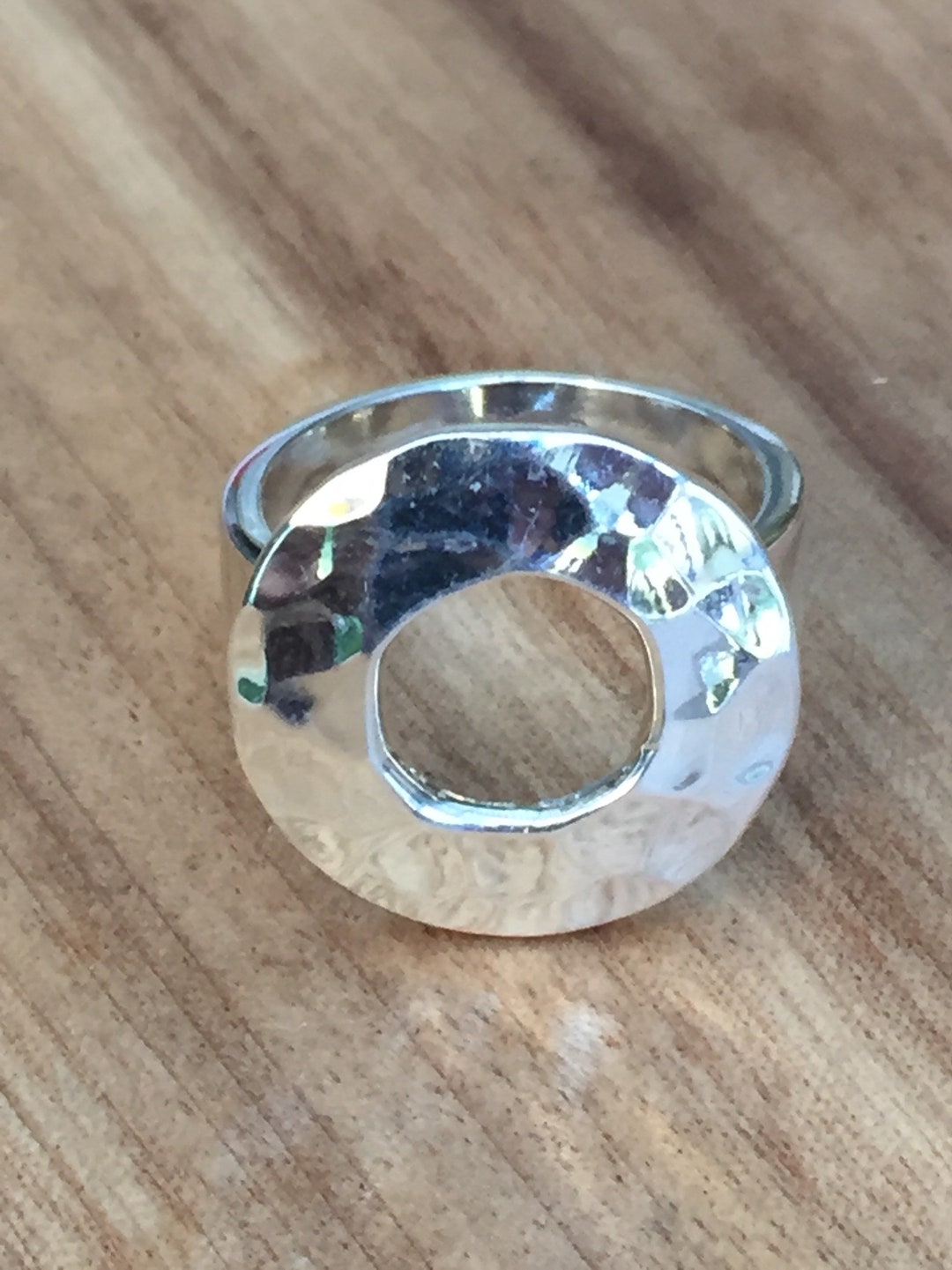 Mexican Sterling Silver Beaten Donut Ring - Etsy