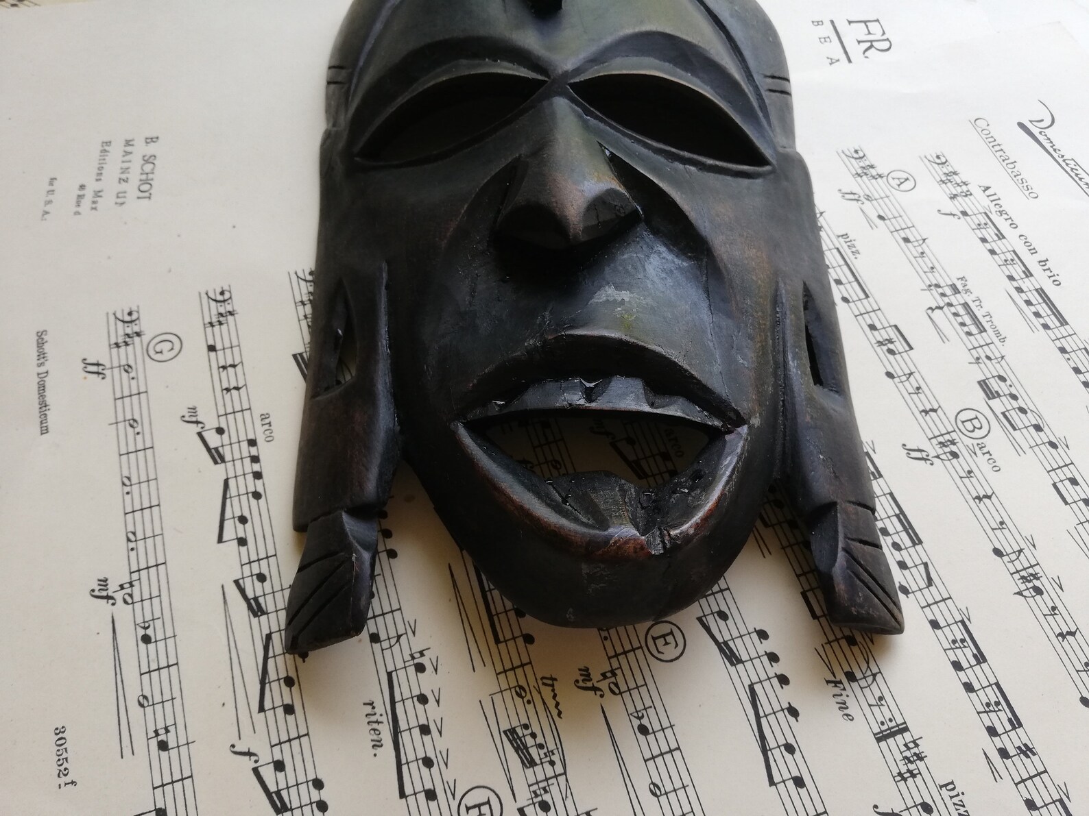 Scary Mask Wooden Tribal Face Mask Wall Decor Large Primitive | Etsy