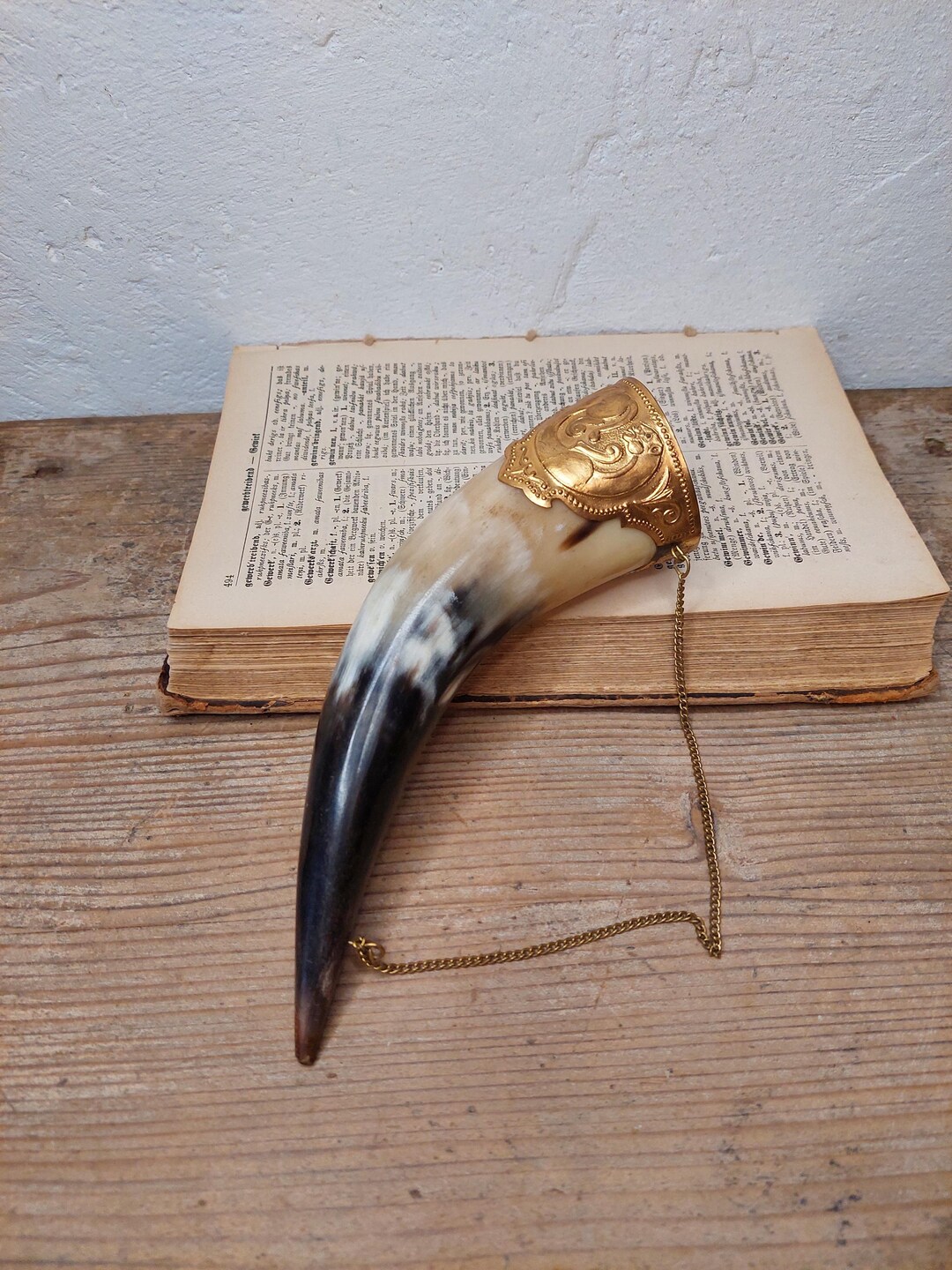 Old Drinking Horn Vintage Georgian Traditional Wine Drinking Horn, Beer ...