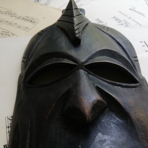 Scary Mask Wooden Tribal Face Mask Wall Decor Large Primitive Wooden ...