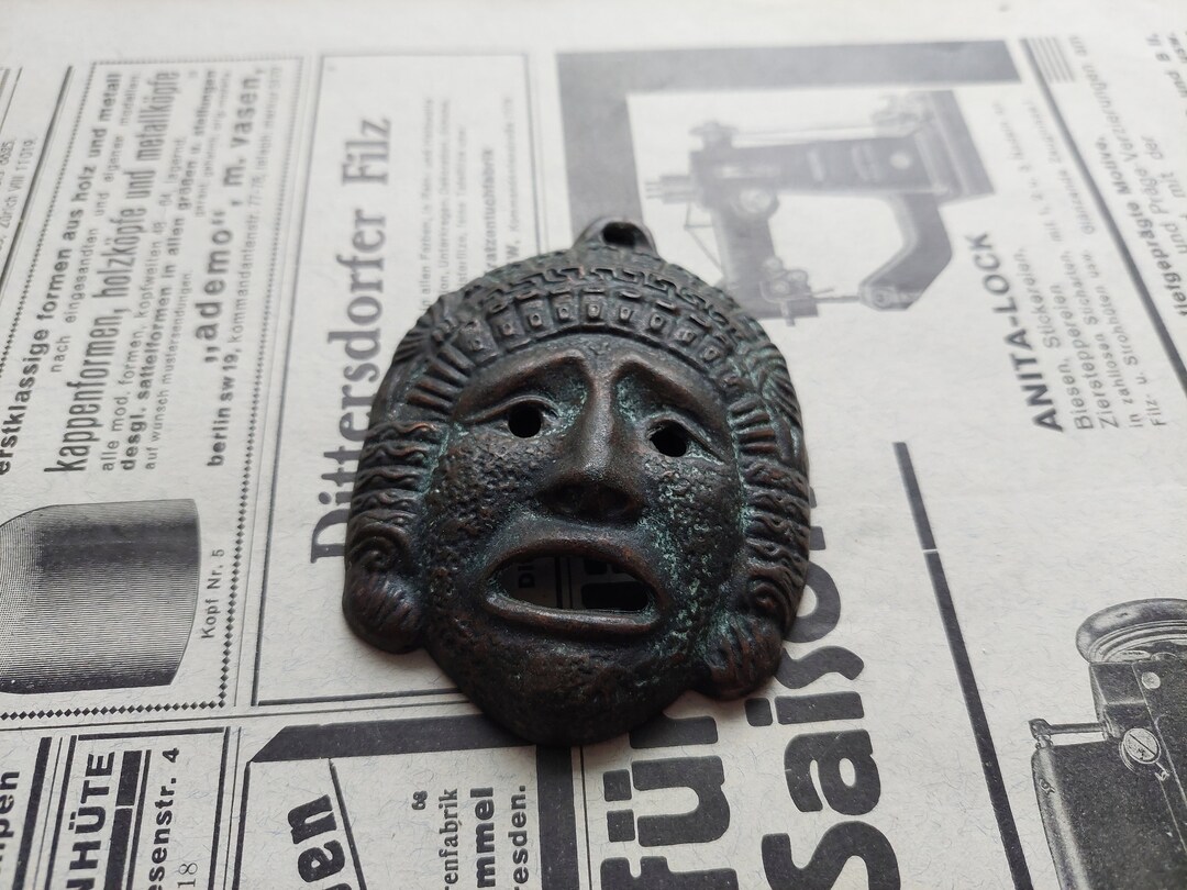 Vintage Metal Face Mask Scary Metal Wall Mask Decor Ancient Greek ...