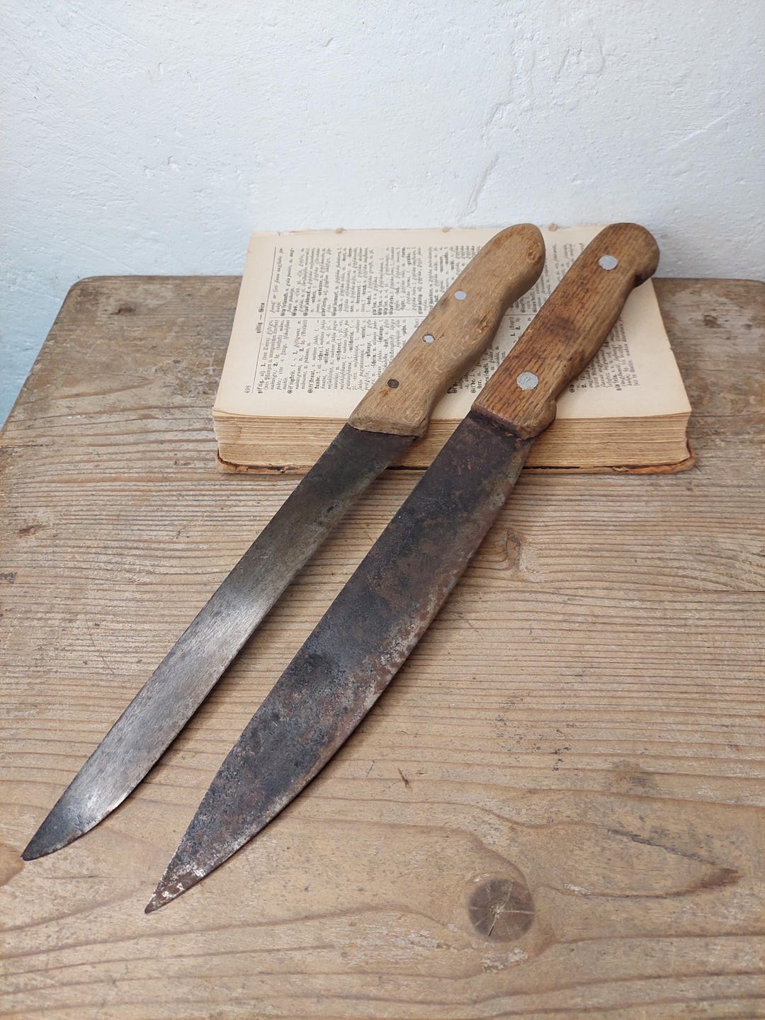 Vintage Knife Old Hunting Knife Old Kitchen Knife Long Blade Knife Lot ...
