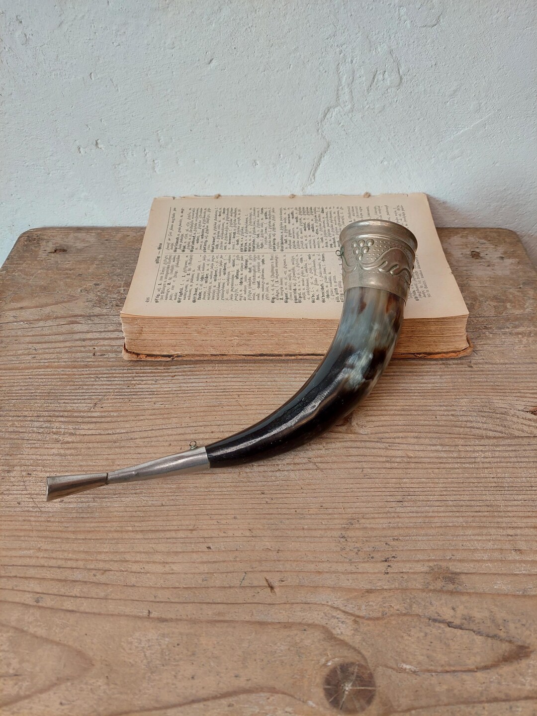 Old Drinking Horn Vintage Georgian Traditional Wine Drinking Horn, Beer ...