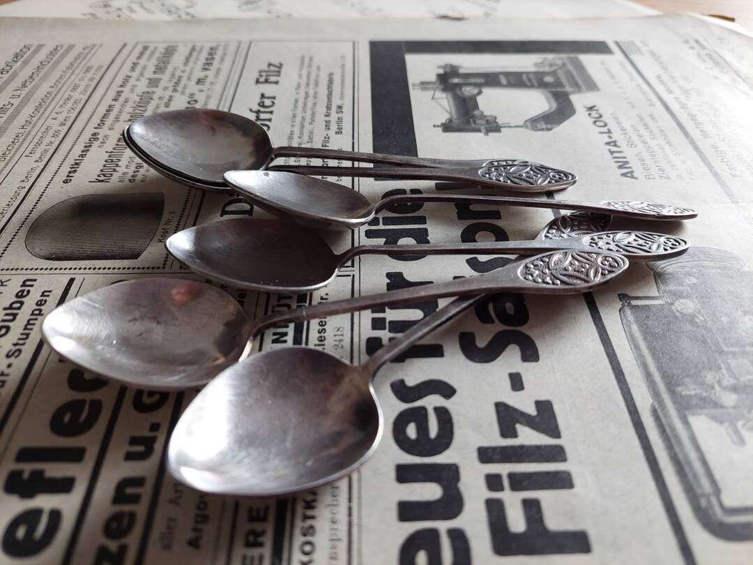Vintage Spoon Set Silver Color Melchior Teaspoons Set Old Stainless ...