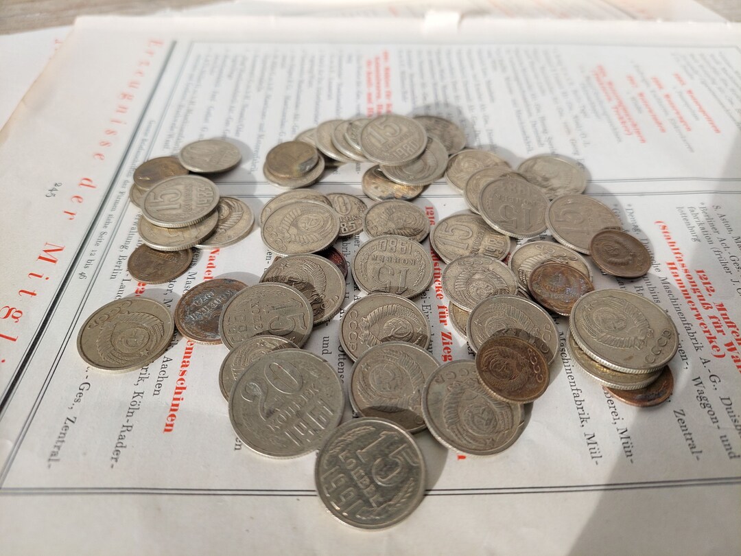 Russian Money Soviet Coins Lot of 50 Soviet Coins Vintage Coins USSR ...