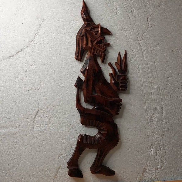 Carved Wooden Devil - Etsy