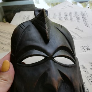 Scary Mask Wooden Tribal Face Mask Wall Decor Large Primitive Wooden ...