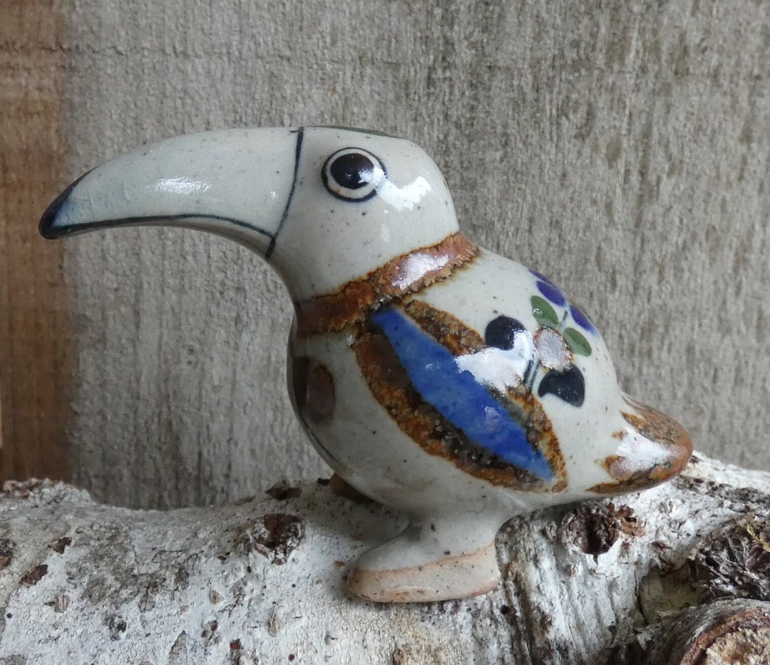 Vintage Mexican Pottery Bird Toucan Jorge Wilmot Signed Tonala Mexico ...