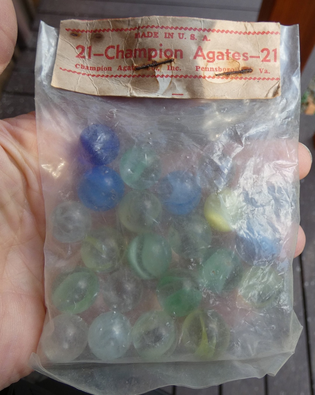 Vintage Marbles Original Bag Champion Agates Cat Eye 21 Marbles in ...