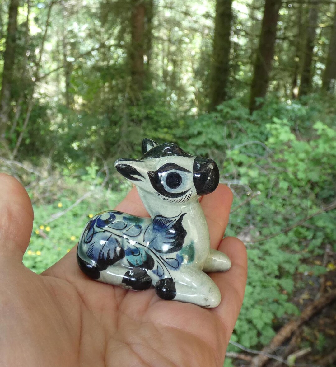 Vintage Pottery Donkey Burro Mexico Tonala Pottery Signed Hand Painted ...